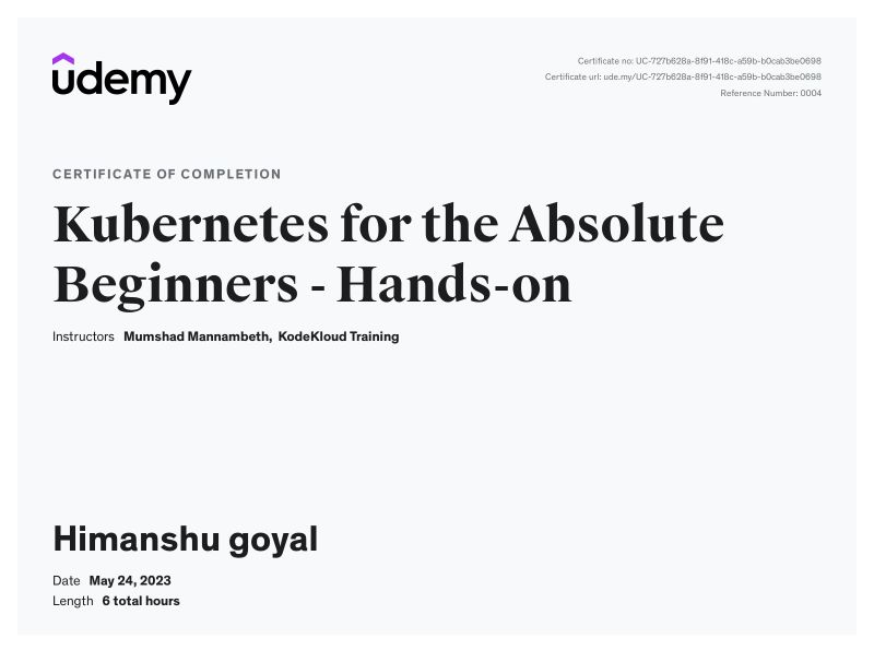 Himanshu Goyal on LinkedIn: #kodekloud #mumshadmannambeth #kubernetes Himanshu Goyal on LinkedIn: #kodekloud #mumshadmannambeth #kubernetes