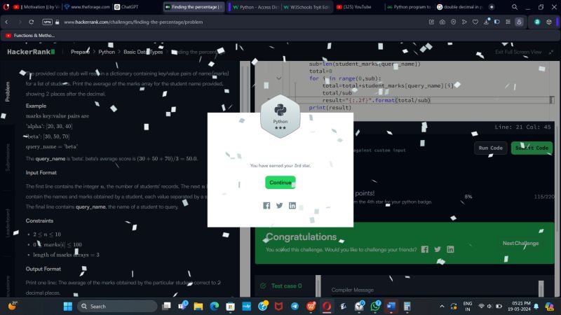 Earned 3rd star on Python challenge on HackerRank | Ishan Bawa posted ... Earned 3rd star on Python challenge on HackerRank | Ishan Bawa posted ...