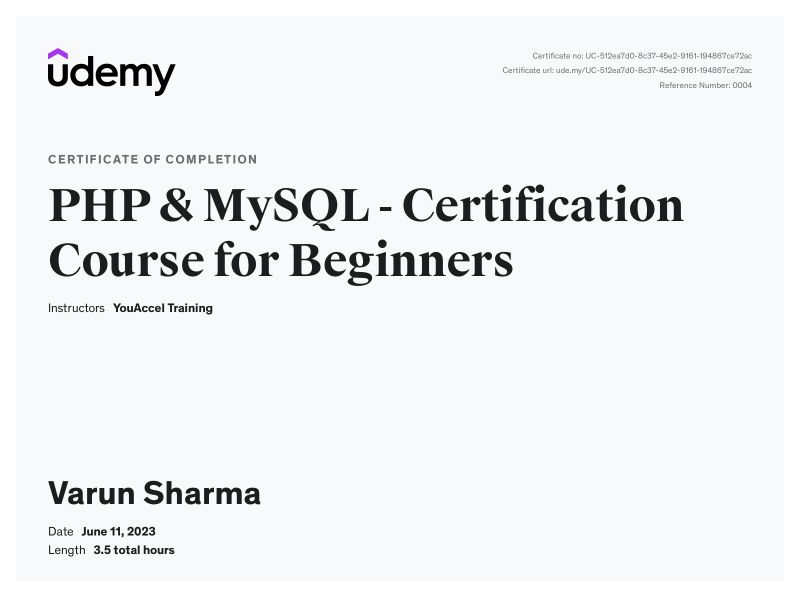 Varun Sharma on LinkedIn: #sql #php #webdevelopment #udemycourses # ... Varun Sharma on LinkedIn: #sql #php #webdevelopment #udemycourses # ...
