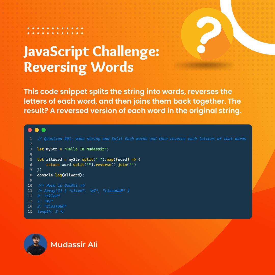 Mudassir Ali - Web developer on LinkedIn: #javascript #codingchallenge ... Mudassir Ali - Web developer on LinkedIn: #javascript #codingchallenge ...
