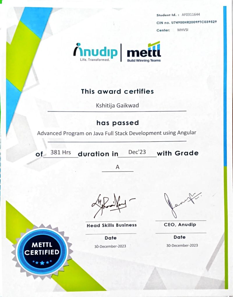 Kshitija Gaikwad on LinkedIn: #angular #java #j2ee #springboot #sql # ... Kshitija Gaikwad on LinkedIn: #angular #java #j2ee #springboot #sql # ...