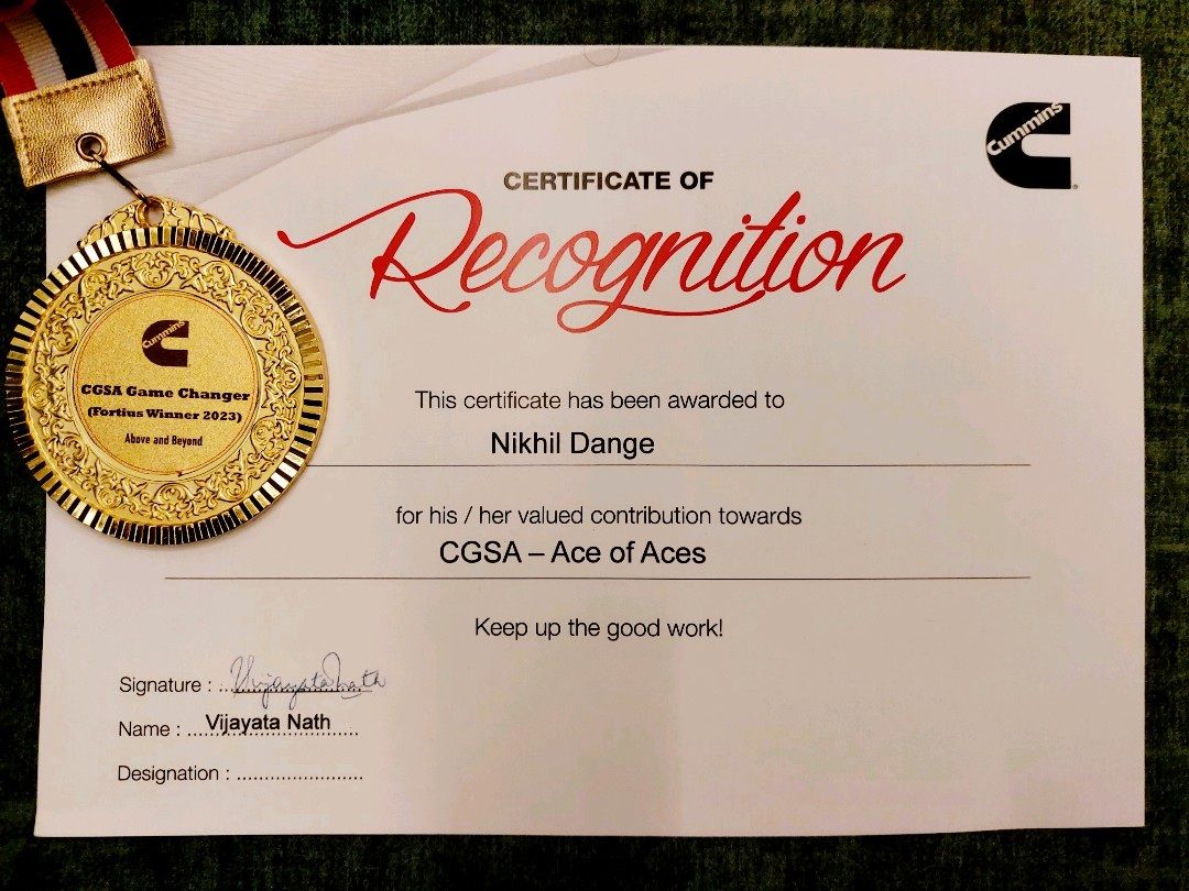 Nikhil Dange on LinkedIn: #cummins #cgsa Nikhil Dange on LinkedIn: #cummins #cgsa