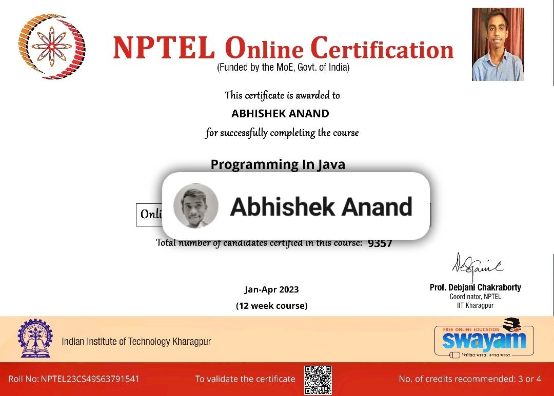 Abhishek Anand on LinkedIn: #nptel #swayam #iit #iitkharagpur # ... Abhishek Anand on LinkedIn: #nptel #swayam #iit #iitkharagpur # ...
