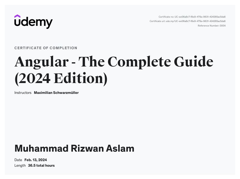 Muhammad Rizwan Aslam on LinkedIn: #angular #webdevelopment #udemycompleted Muhammad Rizwan Aslam on LinkedIn: #angular #webdevelopment #udemycompleted