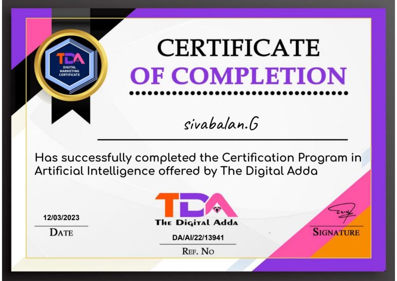 SIVA BALAN G on LinkedIn: #artificialintelligence #pythonprogramming # ... SIVA BALAN G on LinkedIn: #artificialintelligence #pythonprogramming # ...