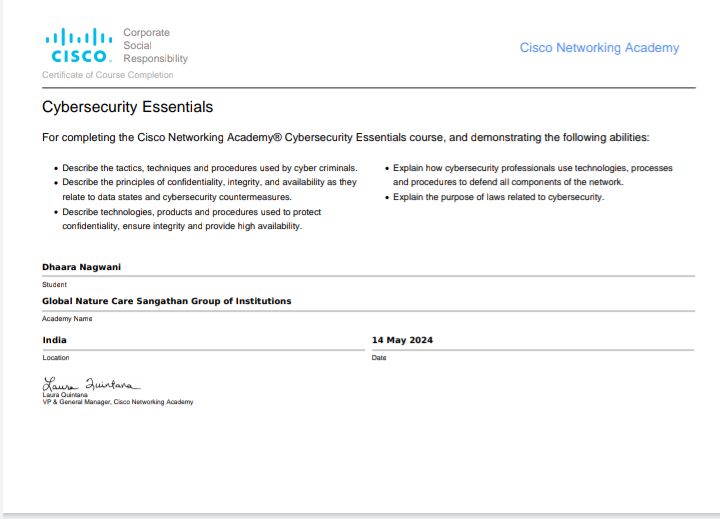 Dhara Nagwani on LinkedIn: #cybersecurity #cisco #certification Dhara Nagwani on LinkedIn: #cybersecurity #cisco #certification