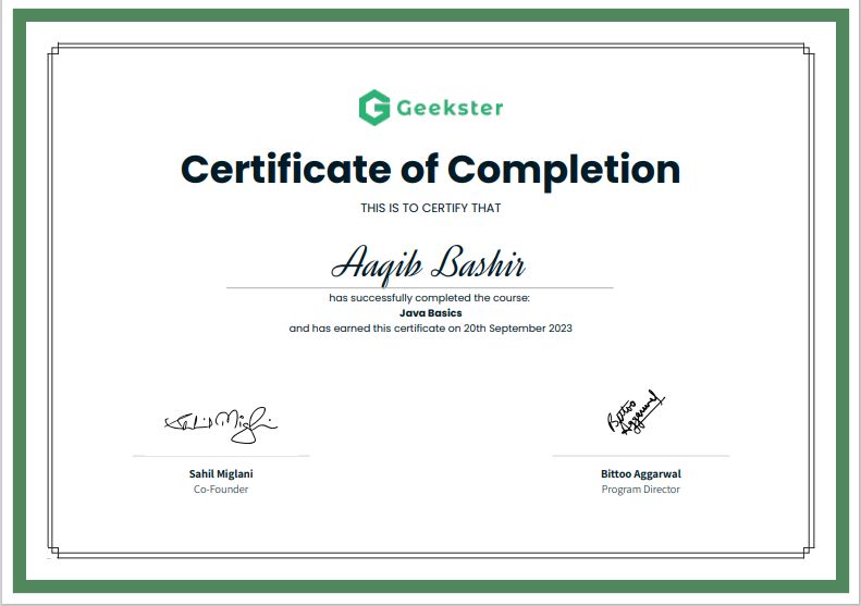 Aaqib Bashir Mir on LinkedIn: 🌟Celebrating a Milestone: My Java Short ... Aaqib Bashir Mir on LinkedIn: 🌟Celebrating a Milestone: My Java Short ...