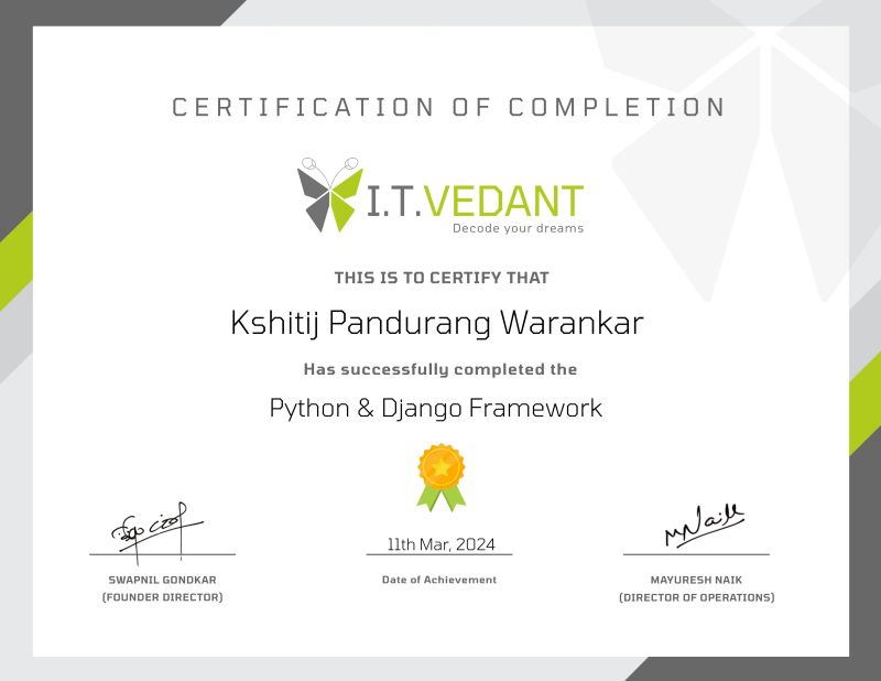 Kshitij Warankar on LinkedIn: #python #django #webdevelopment # ... Kshitij Warankar on LinkedIn: #python #django #webdevelopment # ...
