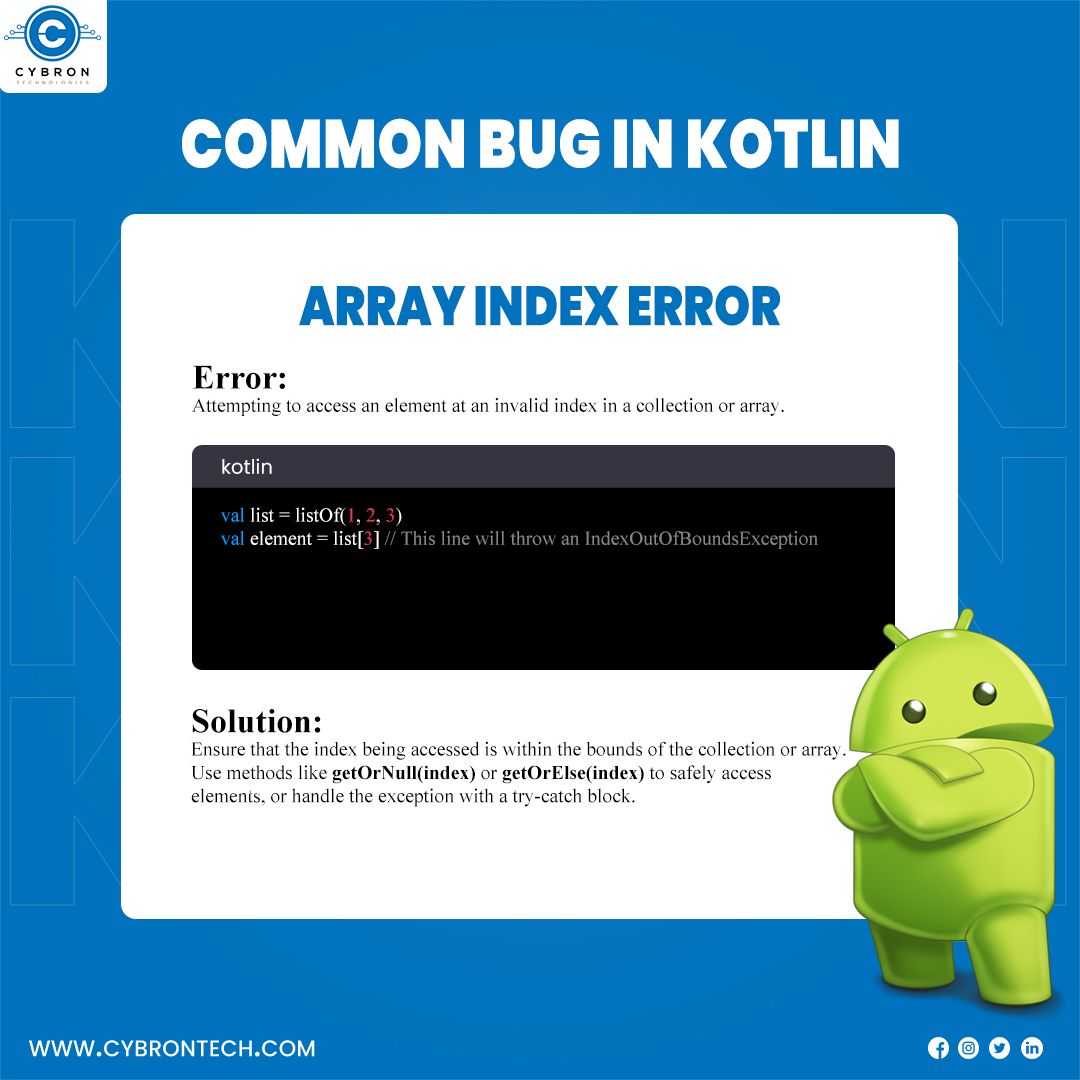 Cybron Technologies on LinkedIn: #kotlin #programming #bugfixing # ... Cybron Technologies on LinkedIn: #kotlin #programming #bugfixing # ...