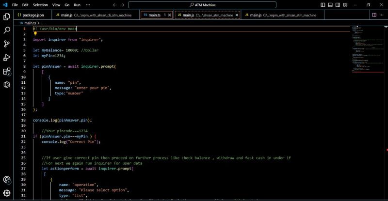 Ahsan zaidi on LinkedIn: #typescript #nodejs #inquirer #atmmachine #cli ... Ahsan zaidi on LinkedIn: #typescript #nodejs #inquirer #atmmachine #cli ...