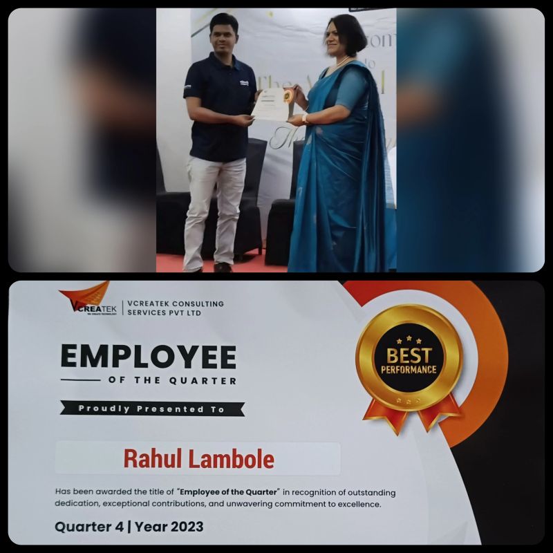 Rahul Lambole on LinkedIn: #employeeofthequarter | 12 comments Rahul Lambole on LinkedIn: #employeeofthequarter | 12 comments