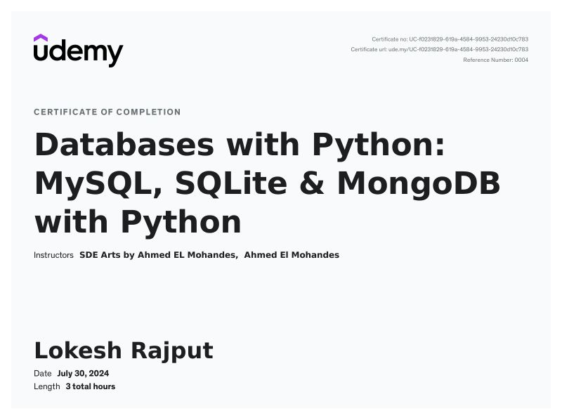 Lokesh Rajput on LinkedIn: #python #sql #nosql #mysql #sqlite #mongodb ... Lokesh Rajput on LinkedIn: #python #sql #nosql #mysql #sqlite #mongodb ...