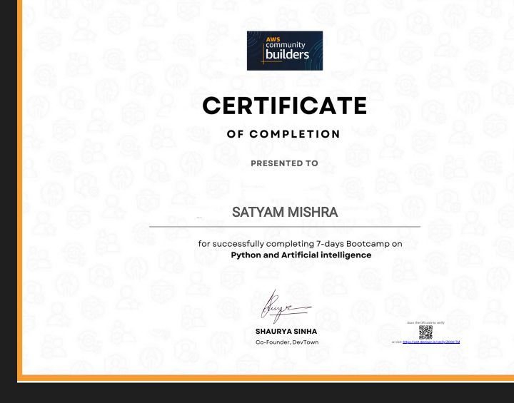 Satyam Mishra on LinkedIn: After Successful Completion of Python and ... Satyam Mishra on LinkedIn: After Successful Completion of Python and ...