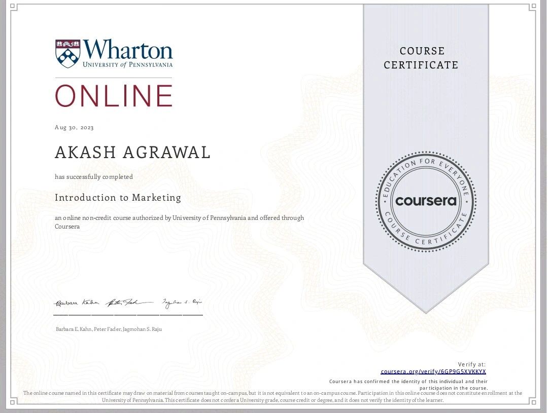 Akash Agrawal on LinkedIn: #marketinginsights #coursera #lifelonglearner Akash Agrawal on LinkedIn: #marketinginsights #coursera #lifelonglearner