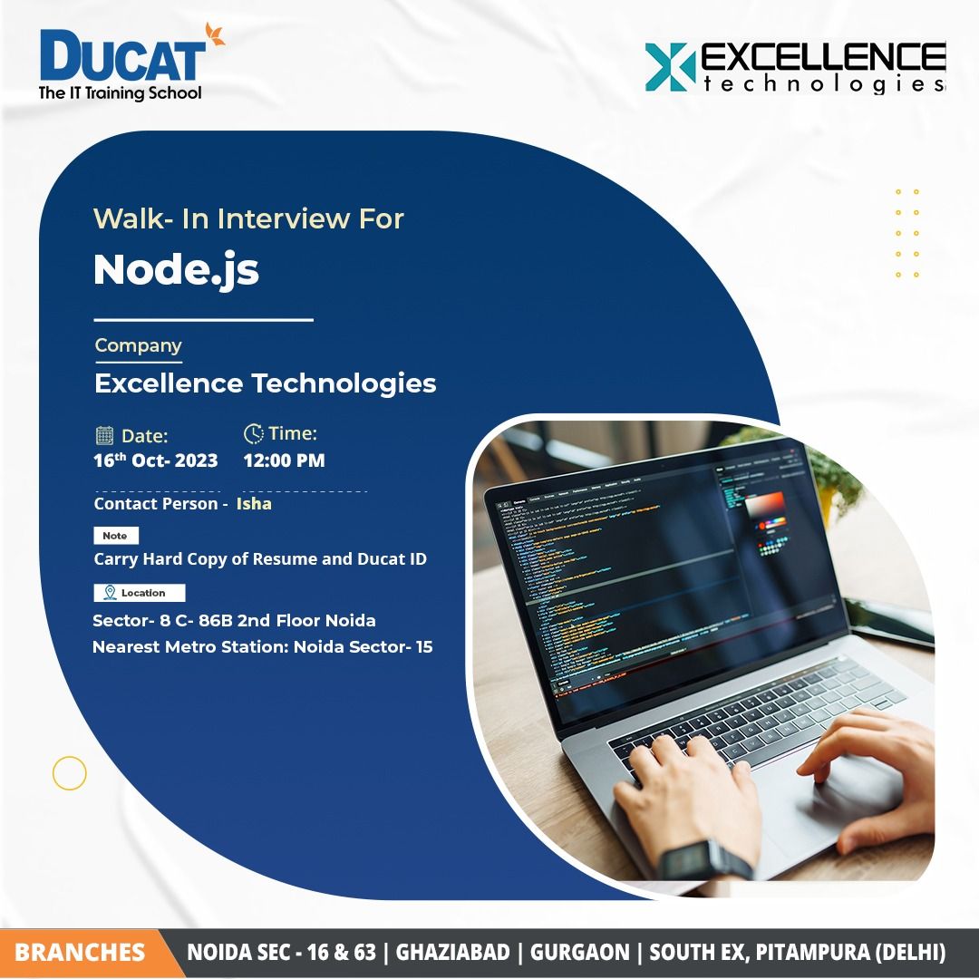 Ducat India on LinkedIn: #nodejs #placement #interview #ducateducation Ducat India on LinkedIn: #nodejs #placement #interview #ducateducation