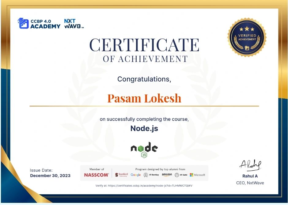 Lokesh Pasam on LinkedIn: #nxtwave #ccbp #nodejs Lokesh Pasam on LinkedIn: #nxtwave #ccbp #nodejs