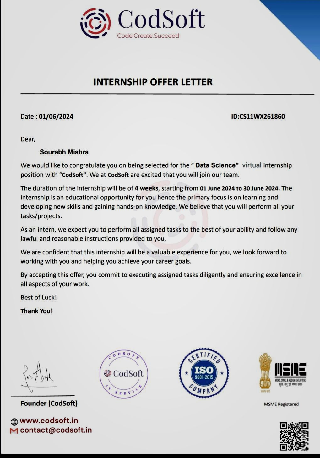 Sourabh Mishra on LinkedIn: #codsoft #internship #data_science Sourabh Mishra on LinkedIn: #codsoft #internship #data_science
