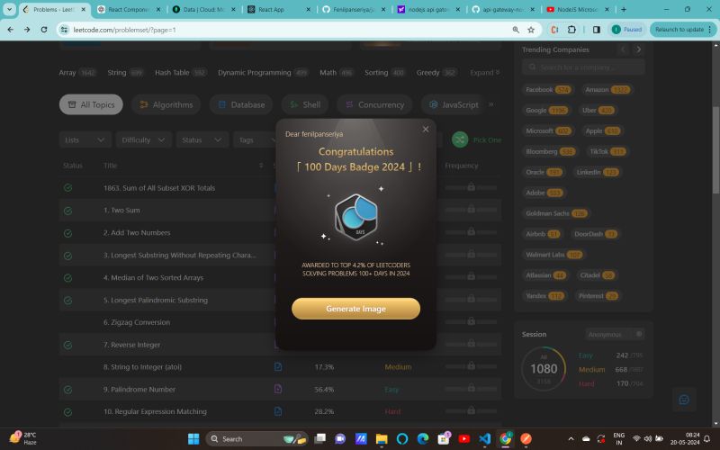 Fenil Panseriya on LinkedIn: #hello #100daysbadge2024 #leetcoders # ... Fenil Panseriya on LinkedIn: #hello #100daysbadge2024 #leetcoders # ...