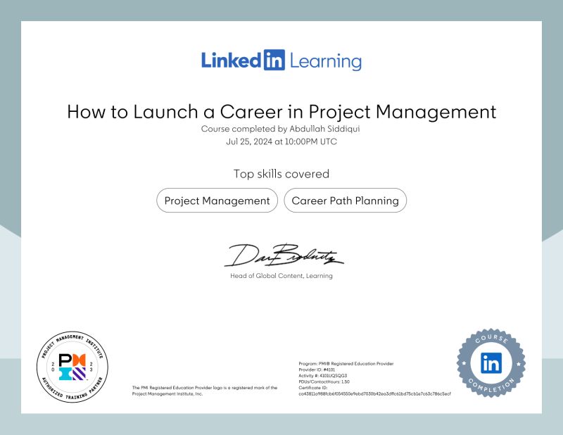 Abdullah Siddiqui on LinkedIn: Certificate of Completion Abdullah Siddiqui on LinkedIn: Certificate of Completion