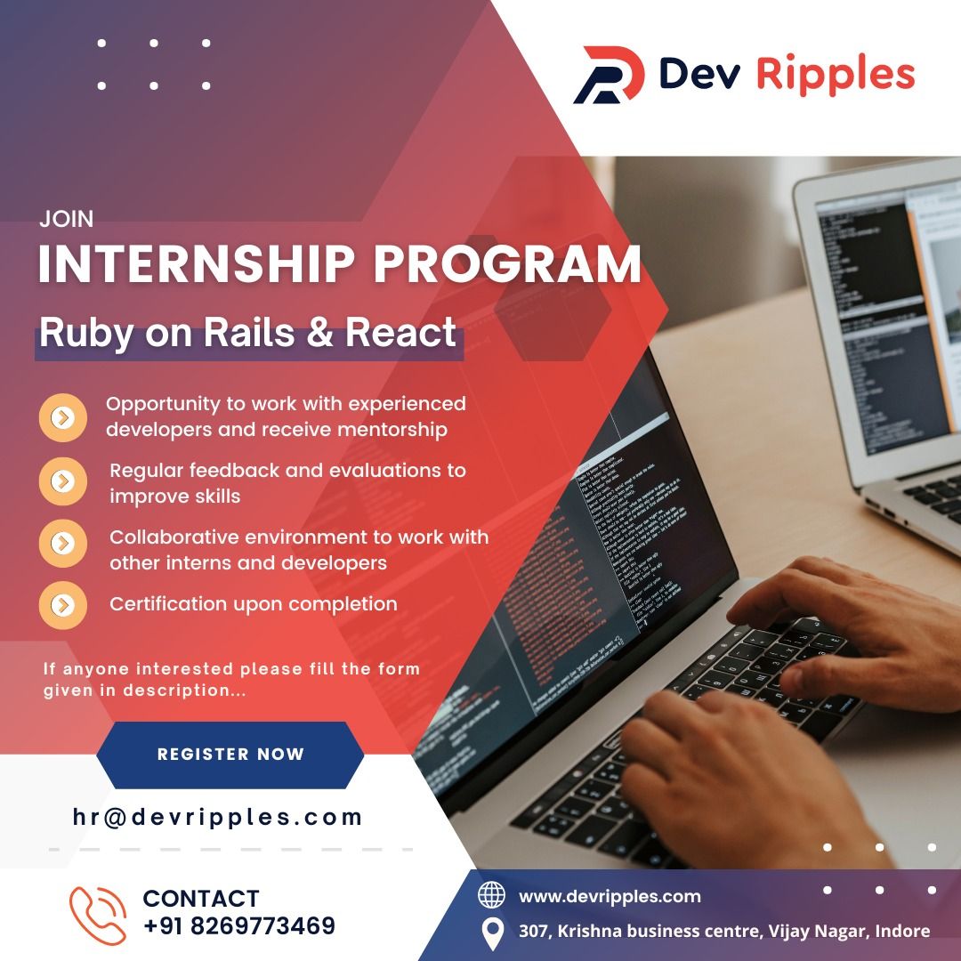 DEV RIPPLES on LinkedIn: #internshipopportunity #freshers #rubyonrails ... DEV RIPPLES on LinkedIn: #internshipopportunity #freshers #rubyonrails ...