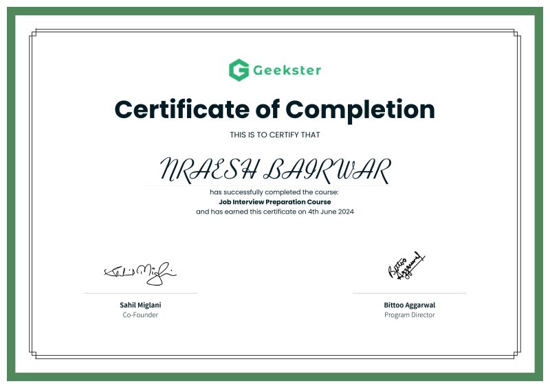 Naresh Bairwar on LinkedIn: #geekster Naresh Bairwar on LinkedIn: #geekster