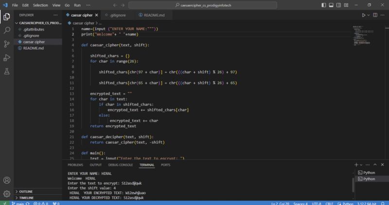 Hiral Chheda on LinkedIn: #python #coding #encryption #caesar # ... Hiral Chheda on LinkedIn: #python #coding #encryption #caesar # ...