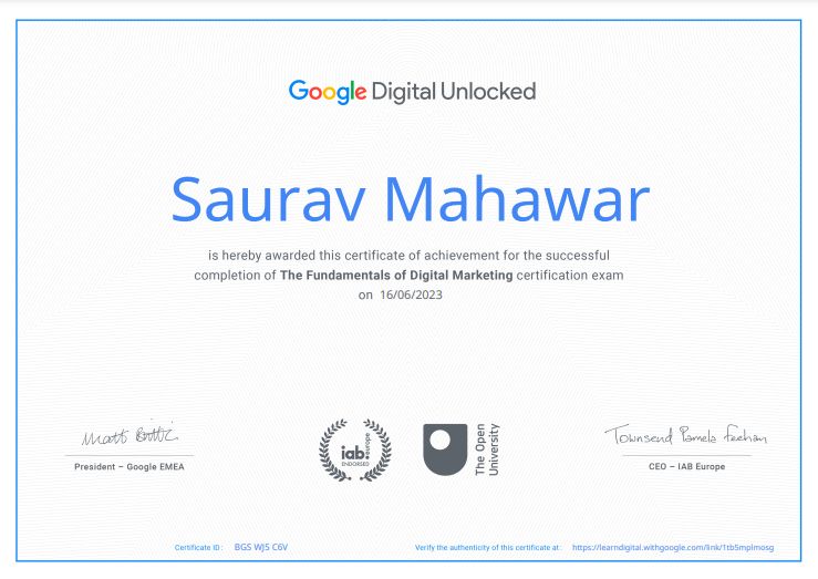 Saurav Mahawar on LinkedIn: #digitalmarketing #googledigitalunlocked # ... Saurav Mahawar on LinkedIn: #digitalmarketing #googledigitalunlocked # ...