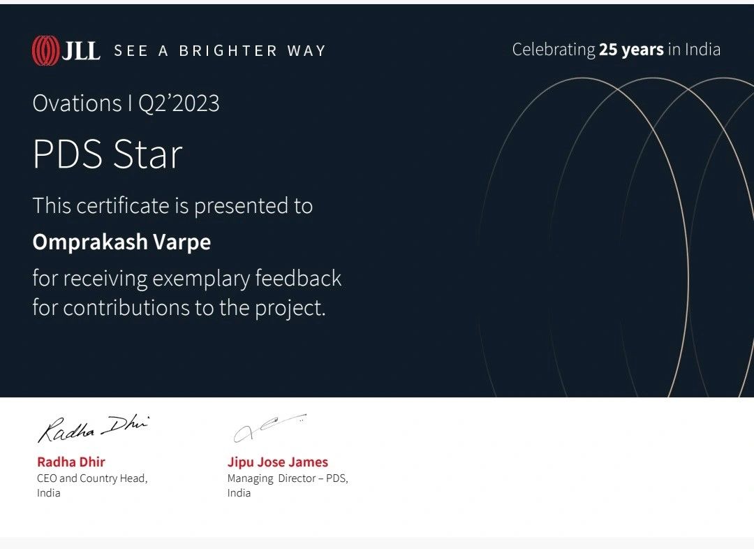 Omprakash Varpe on LinkedIn: #jll Omprakash Varpe on LinkedIn: #jll