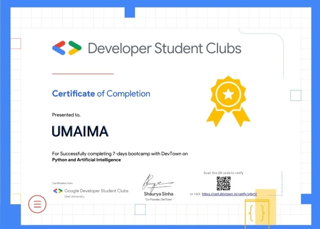 Umaima Khan on LinkedIn: #python #artificialintelligence # ... Umaima Khan on LinkedIn: #python #artificialintelligence # ...