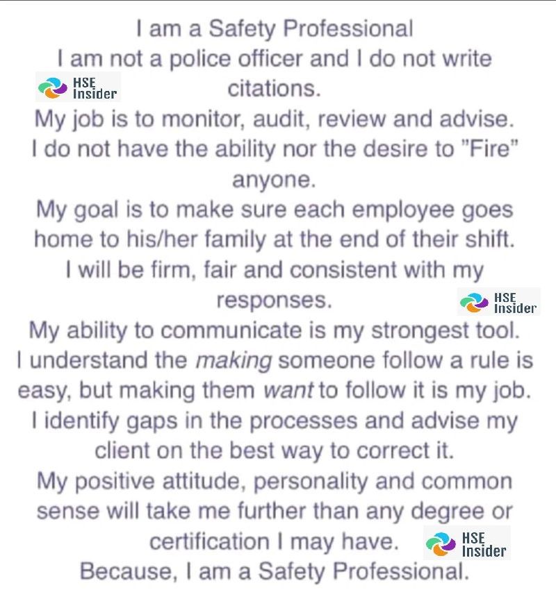 HSE Insider on LinkedIn: Im a Safety Professional... HSE Insider on LinkedIn: Im a Safety Professional...