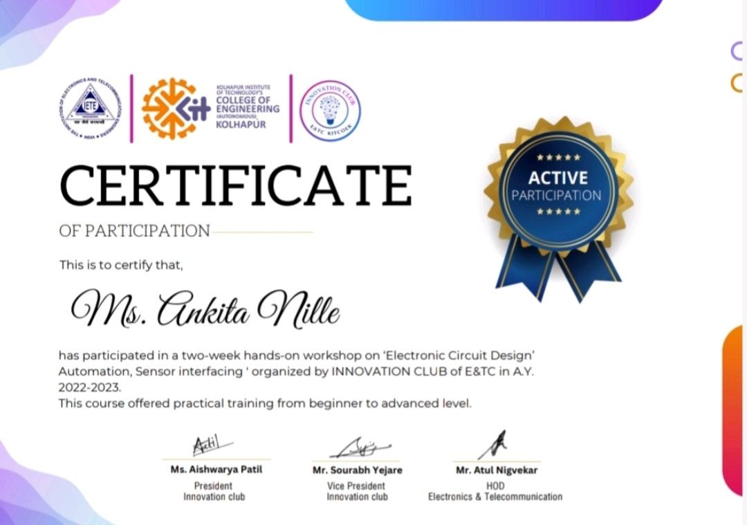 Ankita Nille on LinkedIn: I am glad to share that,I have participated ... Ankita Nille on LinkedIn: I am glad to share that,I have participated ...