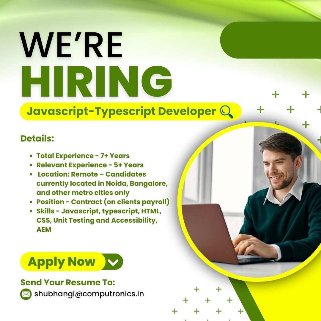 Shubhangi Singh on LinkedIn: #contracthiring #javascript #typescript # ... Shubhangi Singh on LinkedIn: #contracthiring #javascript #typescript # ...