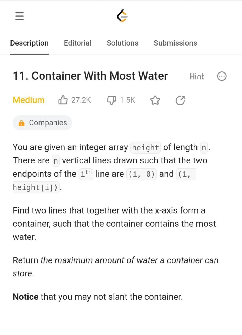 How to solve 11.Container With Most Water | Bosscoder Academy posted on ... How to solve 11.Container With Most Water | Bosscoder Academy posted on ...