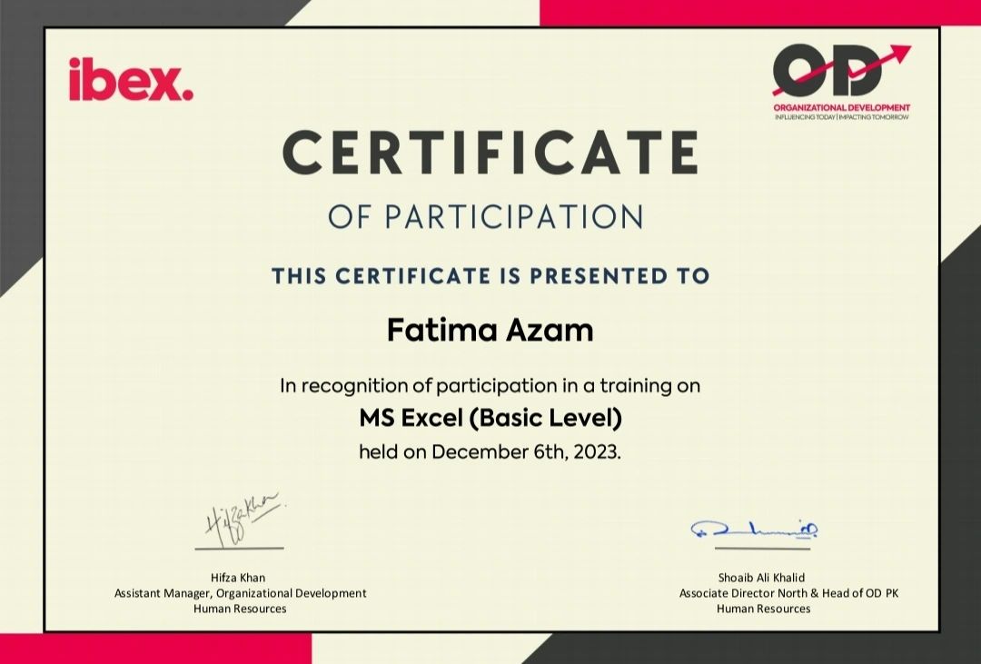 Fatima Azam on LinkedIn: #excel #msoffice Fatima Azam on LinkedIn: #excel #msoffice