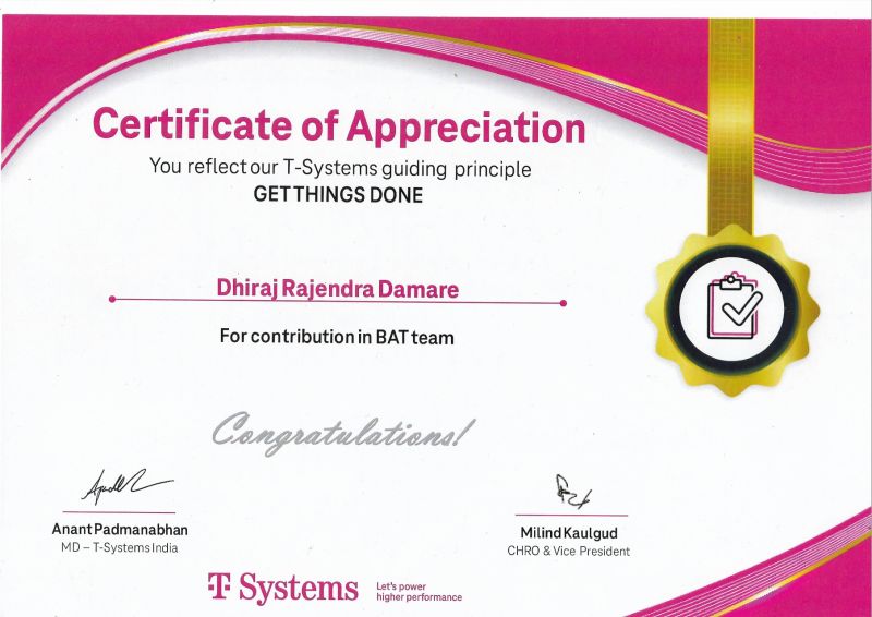 Dhiraj Damare on LinkedIn: #tsystems Dhiraj Damare on LinkedIn: #tsystems