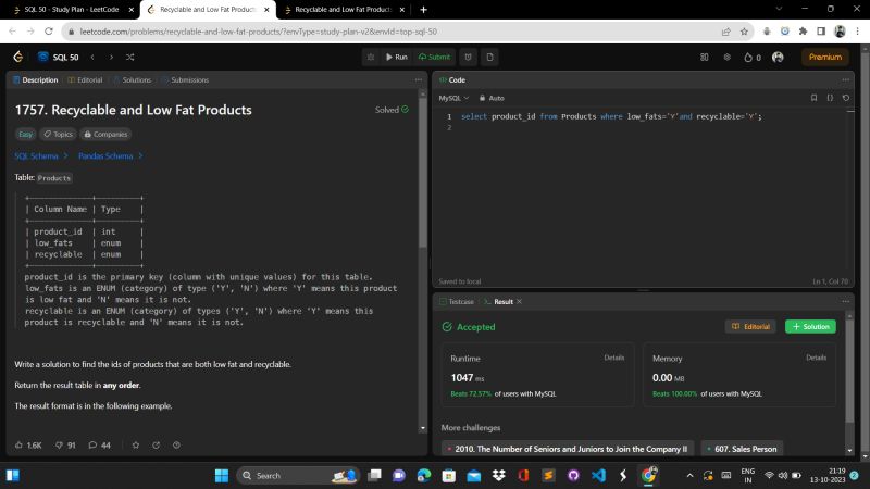 My 7-day SQL challenge with LeetCode | Vaibhav Sharma posted on the ... My 7-day SQL challenge with LeetCode | Vaibhav Sharma posted on the ...
