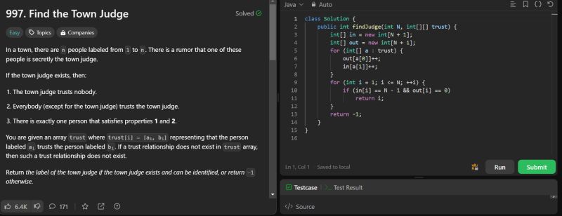 Day 20 of #100DaysOfCode Challenge: Solving LeetCode problem 997 with ... Day 20 of #100DaysOfCode Challenge: Solving LeetCode problem 997 with ...