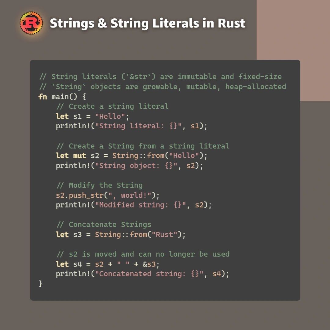 Francesco Ciulla on LinkedIn: Strings and String Literals in Rust Francesco Ciulla on LinkedIn: Strings and String Literals in Rust