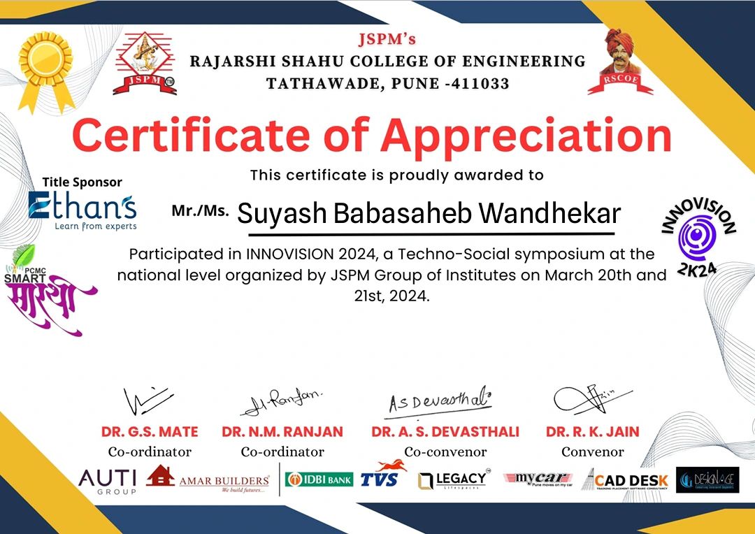Suyash Wandhekar on LinkedIn: #coding #hackathon #jspm #innovision Suyash Wandhekar on LinkedIn: #coding #hackathon #jspm #innovision