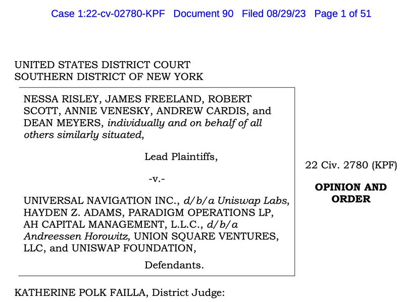 Ailtra on LinkedIn: Judge dismisses class-action suit against Uniswap ... Ailtra on LinkedIn: Judge dismisses class-action suit against Uniswap ...