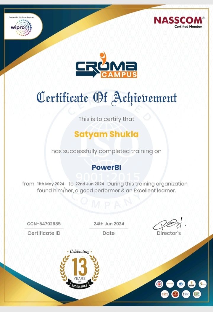 Satyam Shukla on LinkedIn: #powerbi #wipro #nasscom Satyam Shukla on LinkedIn: #powerbi #wipro #nasscom