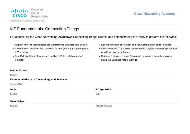 MOHAN KUMAR R on LinkedIn: #iot #certification MOHAN KUMAR R on LinkedIn: #iot #certification