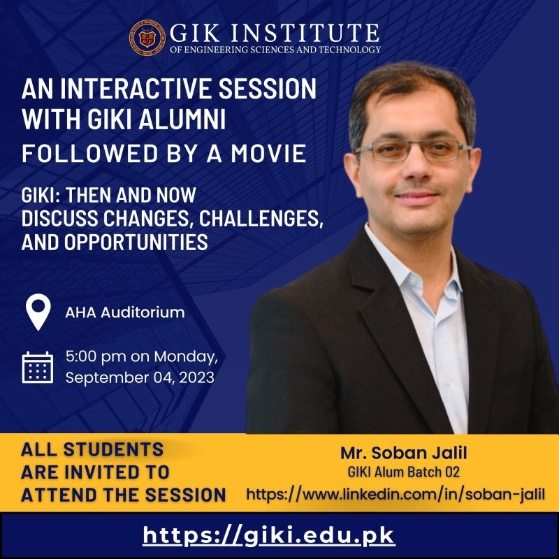 Ghulam Ishaq Khan Institute of Engineering Sciences and Technology on ... Ghulam Ishaq Khan Institute of Engineering Sciences and Technology on ...