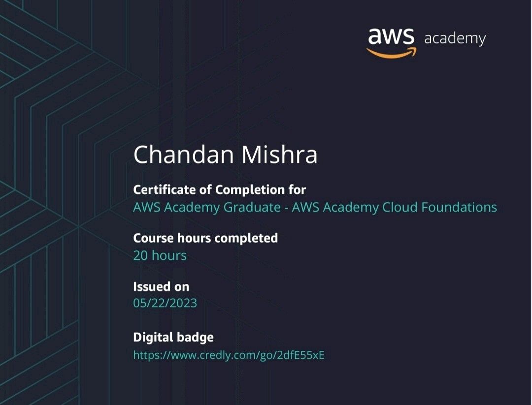 Chandan Mishra on LinkedIn: #cloud #aws #amazon #thankyou Chandan Mishra on LinkedIn: #cloud #aws #amazon #thankyou