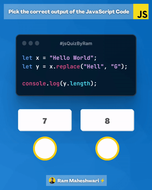 Ram Maheshwari ♾️ on LinkedIn: #jsquizbyram #html #css #javascript ... Ram Maheshwari ♾️ on LinkedIn: #jsquizbyram #html #css #javascript ...