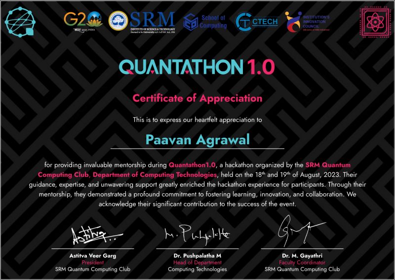 Paavan Agrawal on LinkedIn: #quantathon1 #mentorship #innovation # ... Paavan Agrawal on LinkedIn: #quantathon1 #mentorship #innovation # ...
