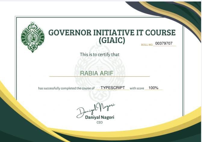 Rabia arif on LinkedIn: To day I secured 100%marks typescript Quiz ... Rabia arif on LinkedIn: To day I secured 100%marks typescript Quiz ...