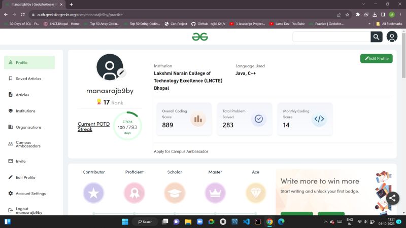 Manas Singh Rajput on LinkedIn: #codingjourney #100daysofcode #gfg # ... Manas Singh Rajput on LinkedIn: #codingjourney #100daysofcode #gfg # ...