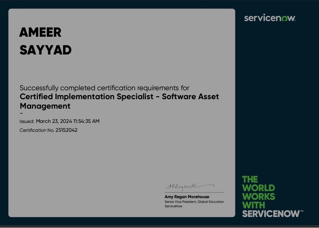 Ameer Sayyad on LinkedIn: #certification #softwareassetmanagement #kyndryl Ameer Sayyad on LinkedIn: #certification #softwareassetmanagement #kyndryl
