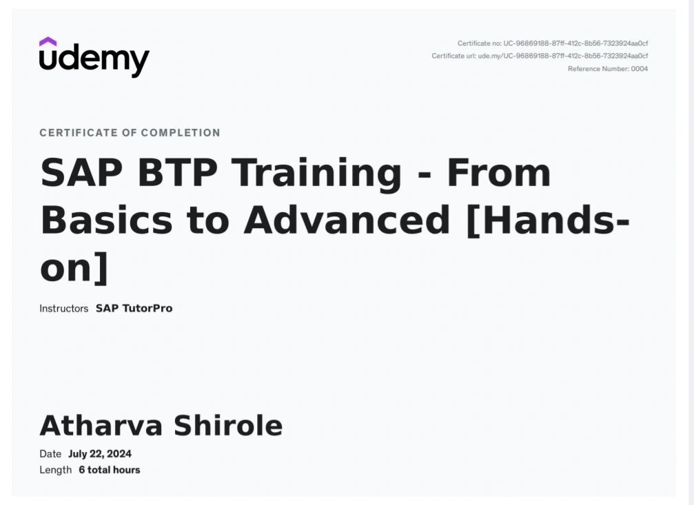Atharva Shirole on LinkedIn: #udemy #sapabap #sap #sapbtp #cloud #saphana Atharva Shirole on LinkedIn: #udemy #sapabap #sap #sapbtp #cloud #saphana